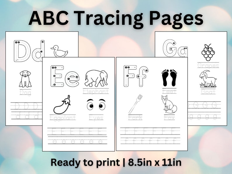 Kids ABC Tracing & Coloring Pages Preschool and Kindergarten - Etsy