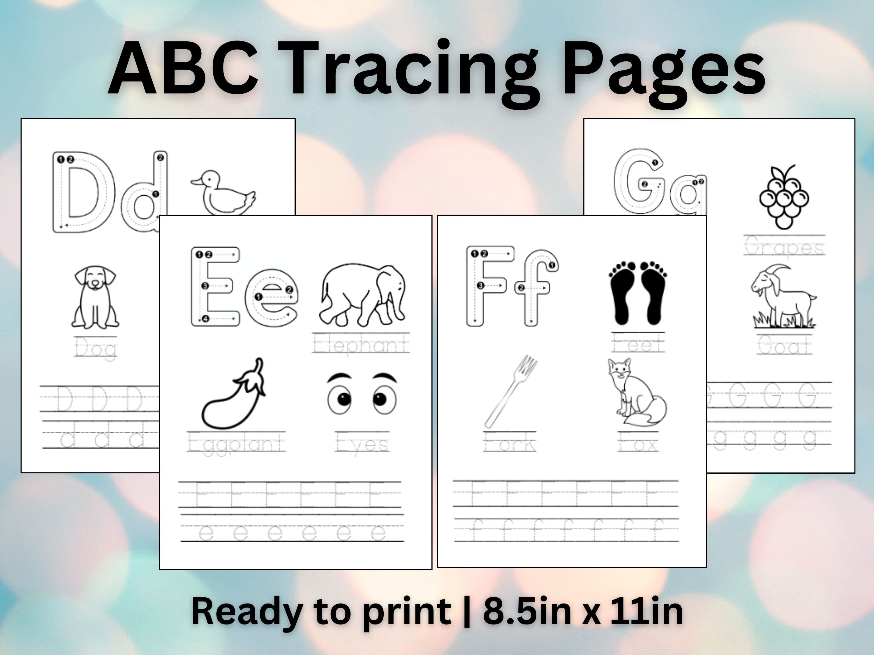 Kids ABC Tracing & Coloring Pages Preschool and Kindergarten - Etsy