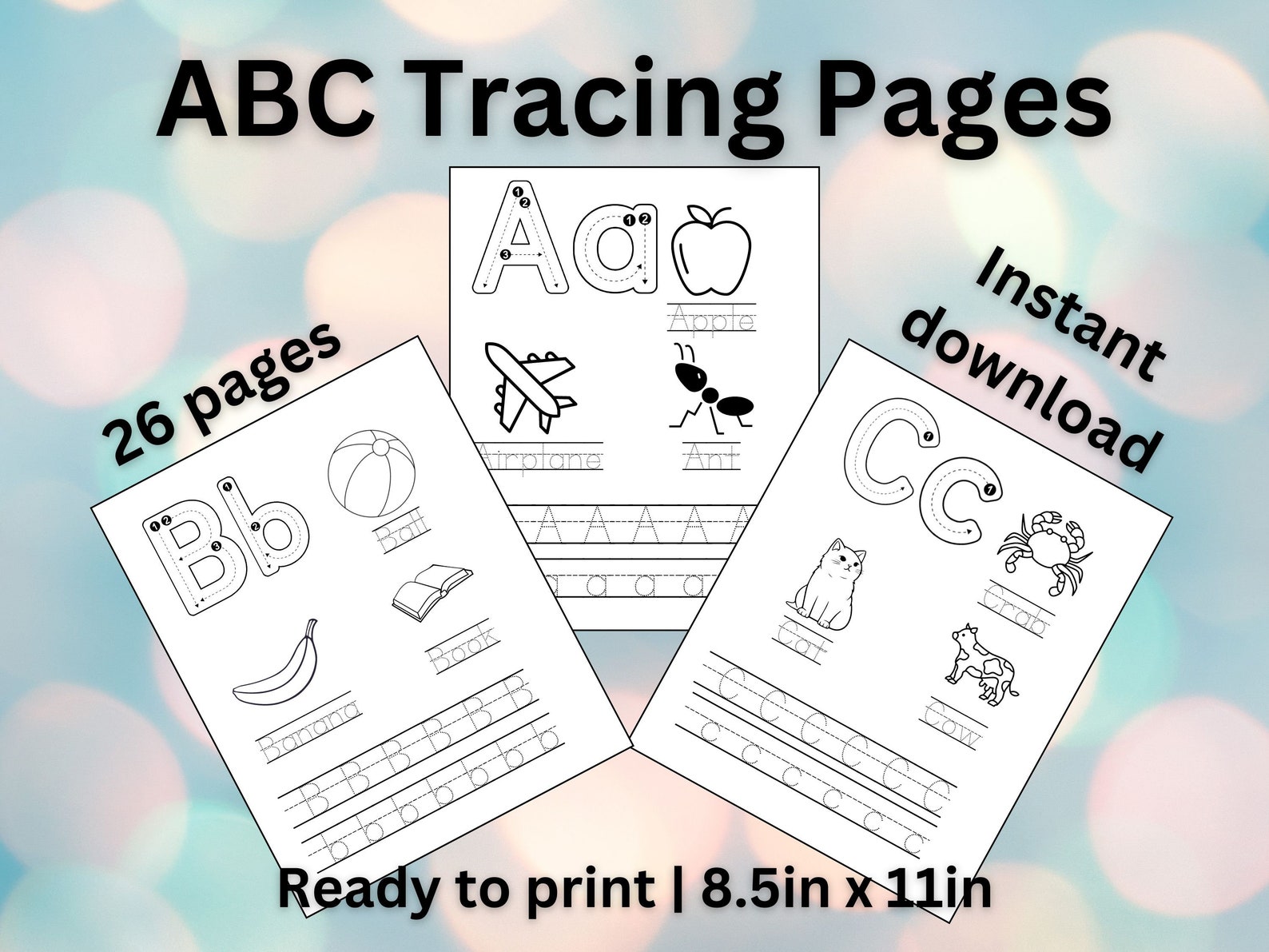 Kids ABC Tracing & Coloring Pages Preschool and Kindergarten - Etsy