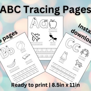 Kids ABC Tracing & Coloring Pages Preschool and Kindergarten - Etsy