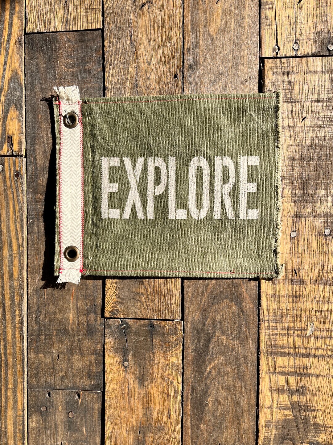 EXPLORE Canvas Flag Pennant - Etsy