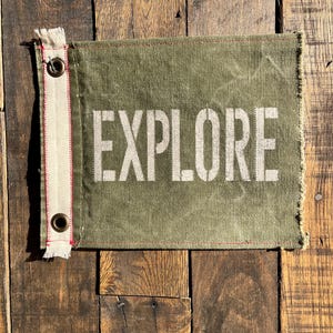 EXPLORE Canvas Flag Pennant - Etsy