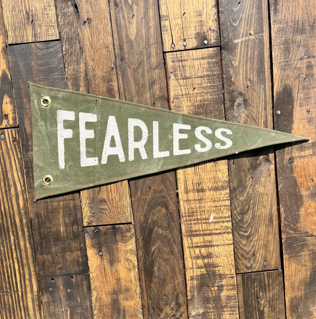 FEARLESS Canvas Pennant - Block Lettering - Etsy