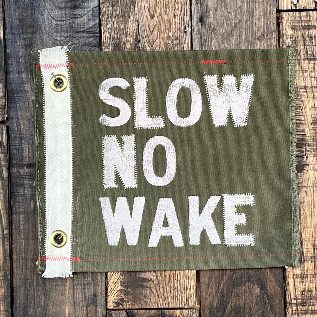 SLOW NO WAKE Canvas Flag Pennant - Etsy