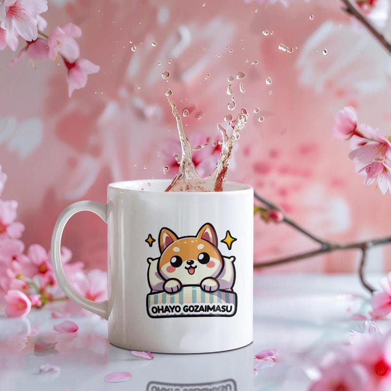 Ohayo Gozaimasu Shiba Inu Mug Japanese-inspired Morning Greeting - Etsy
