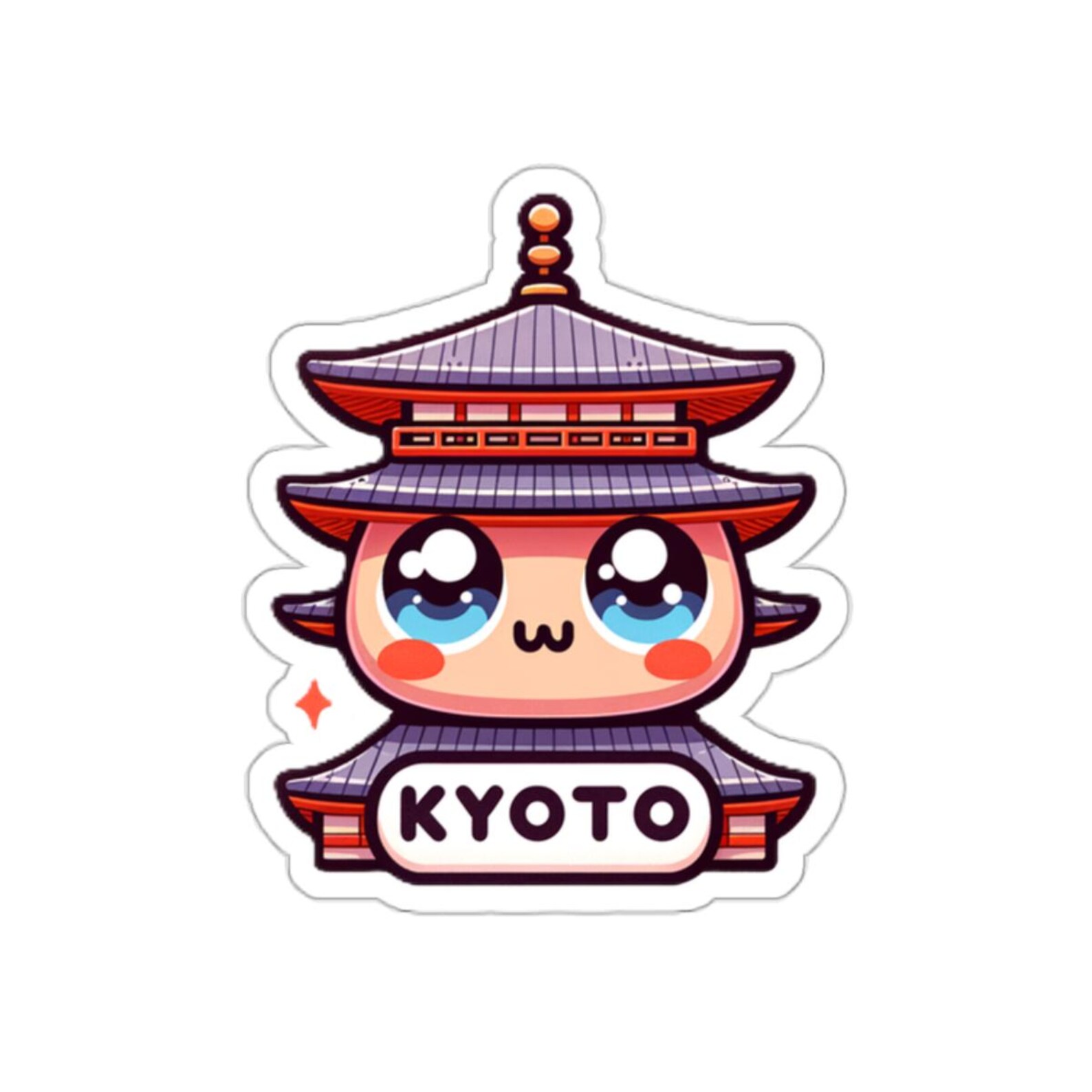 Kawaii Kyoto Tower, Japan Inspired Kiss-cut Stickers - Etsy