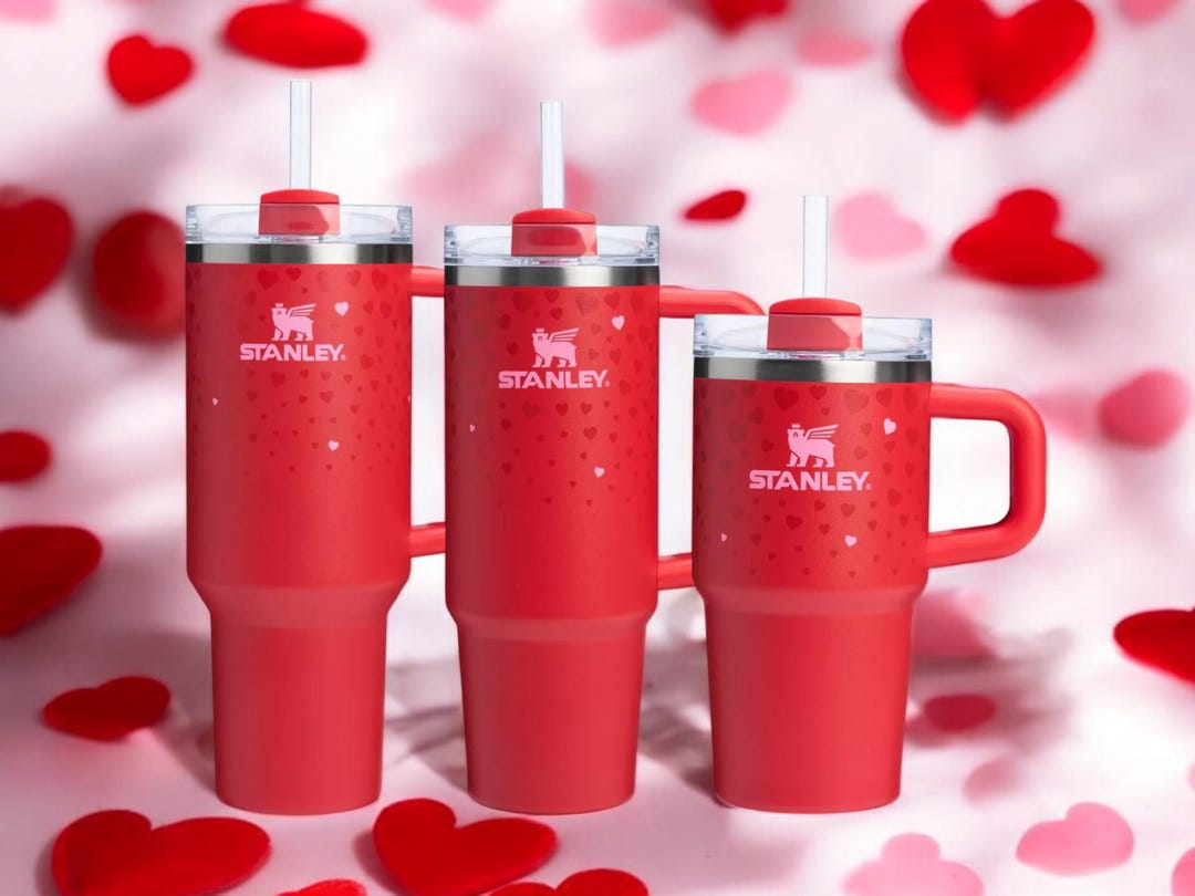 Stanley Ruby Hearts Red - Personalized Laser Engraved 40oz, 30oz, 20oz ...