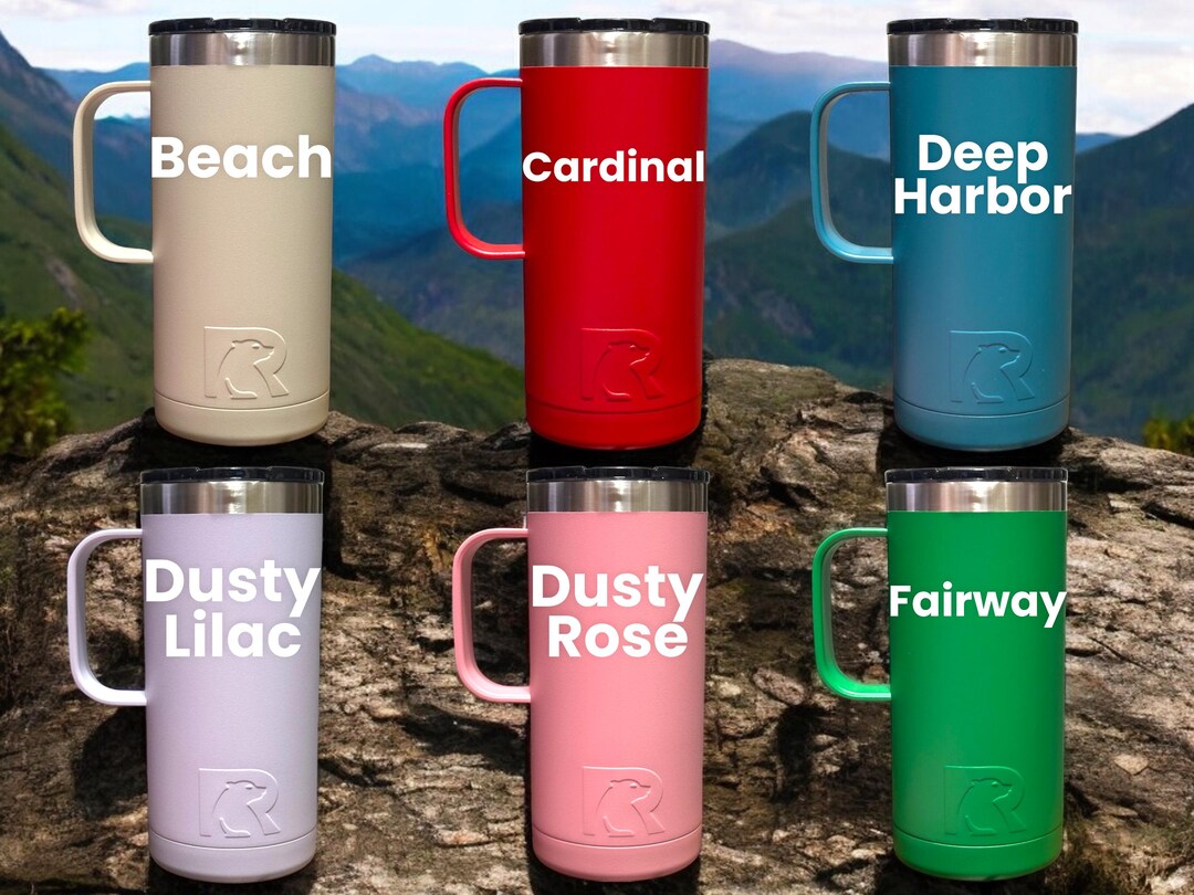 Personalized Laser Engraved RTIC 16oz Coffee Travel Mug - Multiple ...