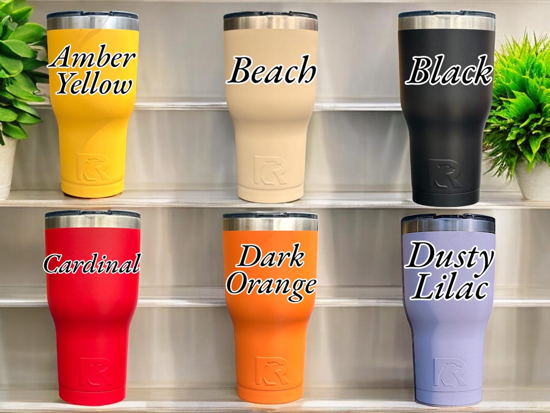 Personalized Laser Engraved RTIC 30oz Tumbler - Amber Yellow, Beach ...