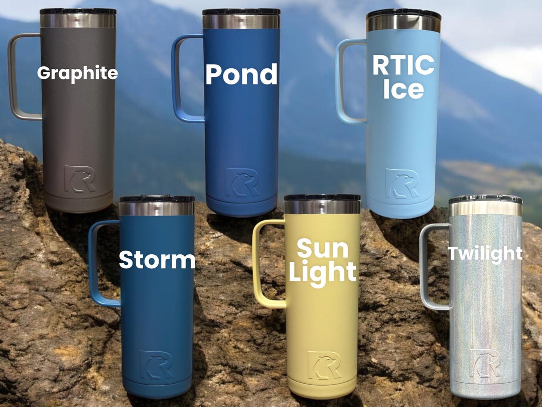 Personalized Laser Engraved RTIC 20oz Coffee Travel Mug - Multiple ...