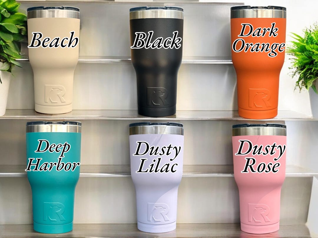 Personalized Laser Engraved RTIC 20oz Tumbler - Beach, Black, Dark ...