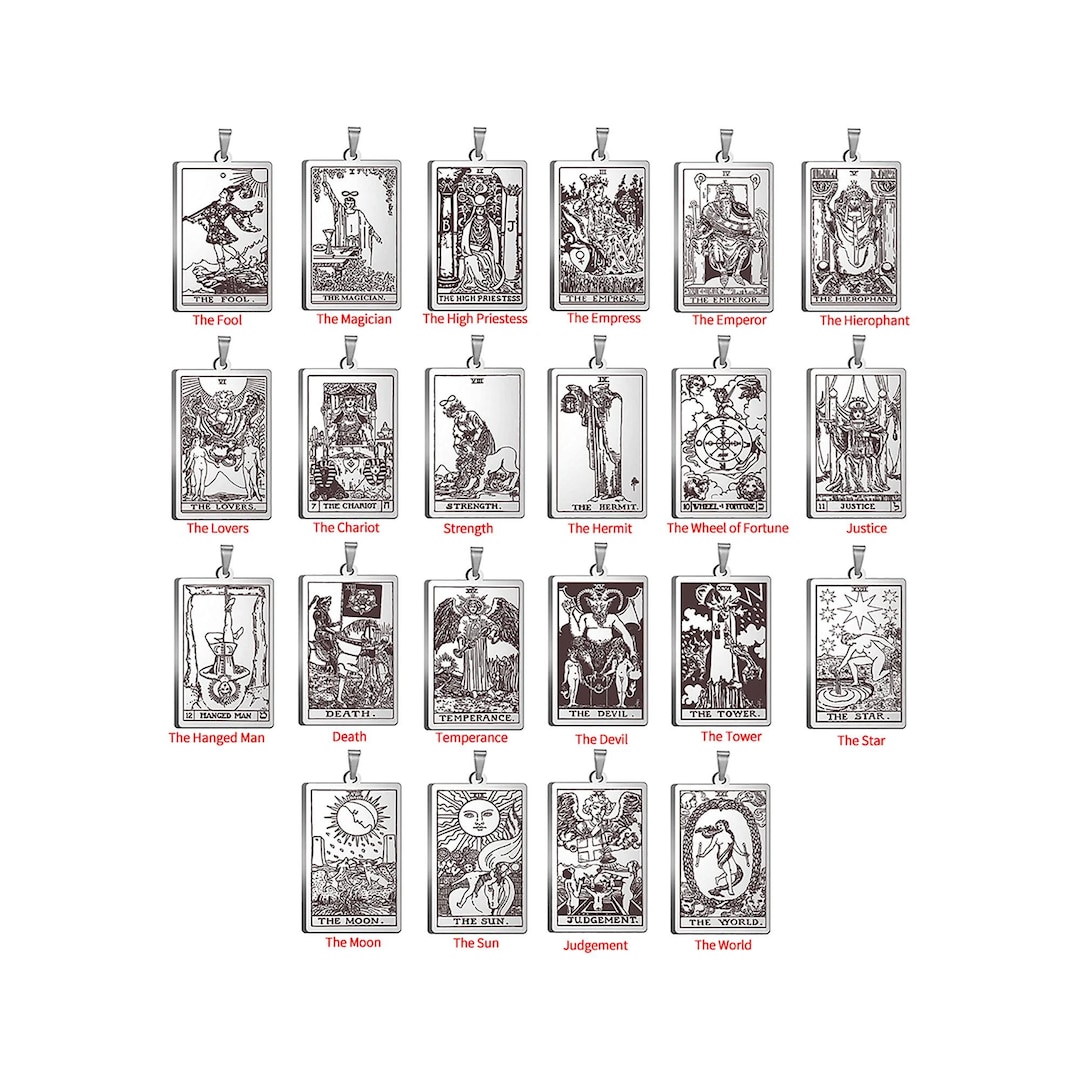 Stainless Steel Tarot Card Necklace Pendant,tarot Card Pendant，dainty ...