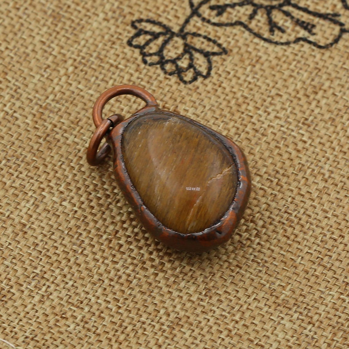 Yellow Tiger Eye Stone Oval Pendants,welded Antique Copper Tiger Eye ...