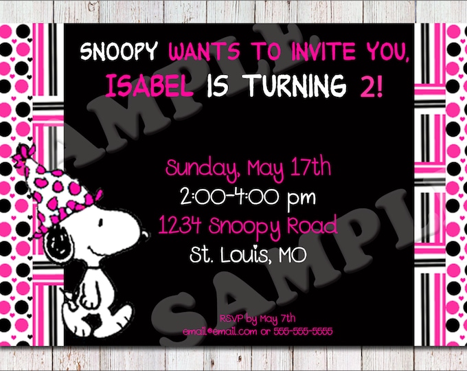 Snoopy Party Invitation PRINTABLE - Etsy