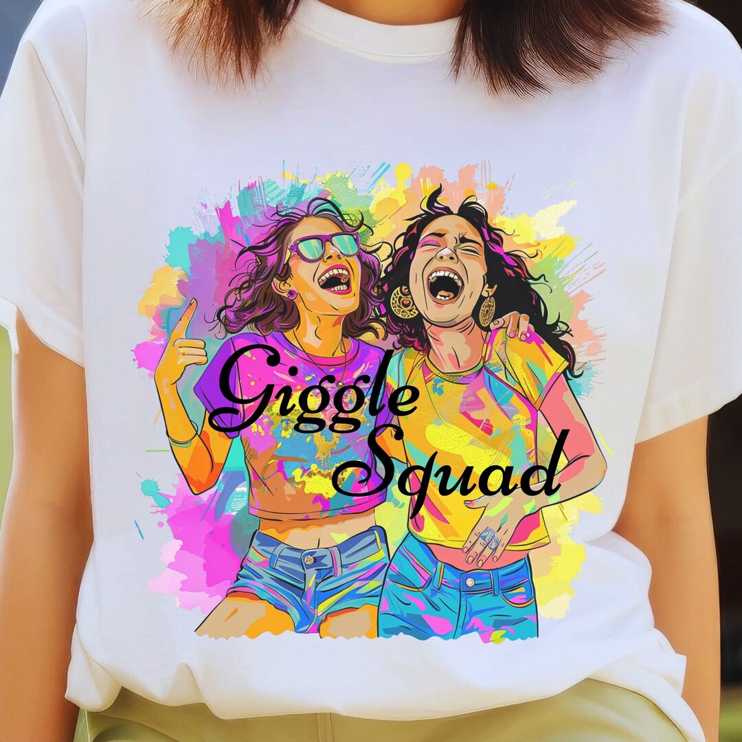 Giggle Squad PNG, Psychedelic T-shirt Sublimation Design PNG, Best ...