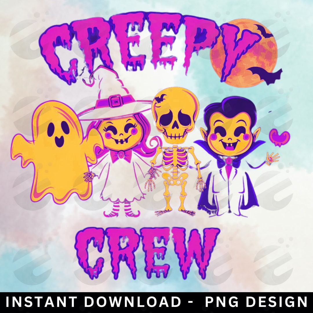 Creepy Crew PNG Tshirt Sublimation Design,halloween Ghost PNG ...