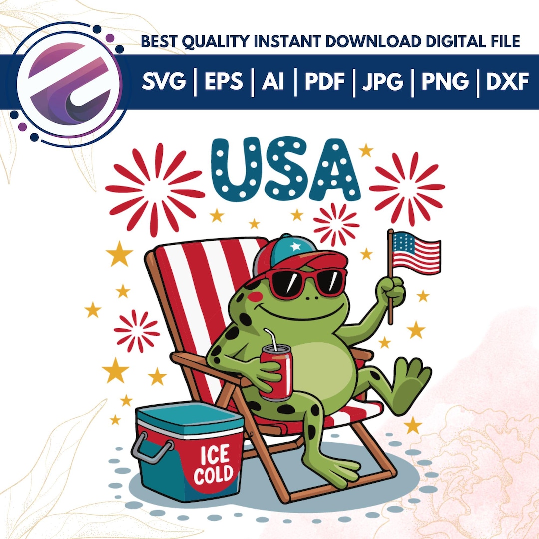 4th of July USA Frog Svg Png,retro Patriotic Frog Png,usa Summer Png ...