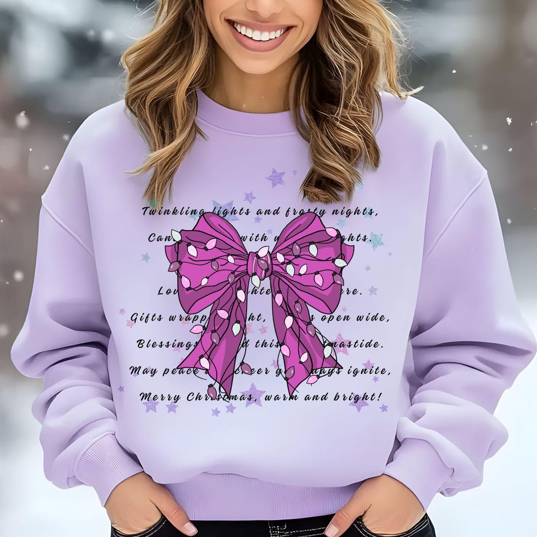 Christmas Poem Png, Merry and Bright Png, Coquette Christmas Png ...