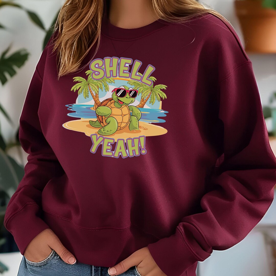 Shell Yeah Turtle Png, Cartoon Turtle Sublimation Design, Beach Summer ...