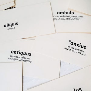 30 Vintage Latin Flash Cards, Latin to English Vocabulary Card , Vis-ed ...