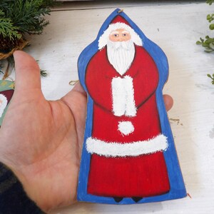 Red Father Christmas Santa Ornament , Belsnickel Pere Noel Handmade ...