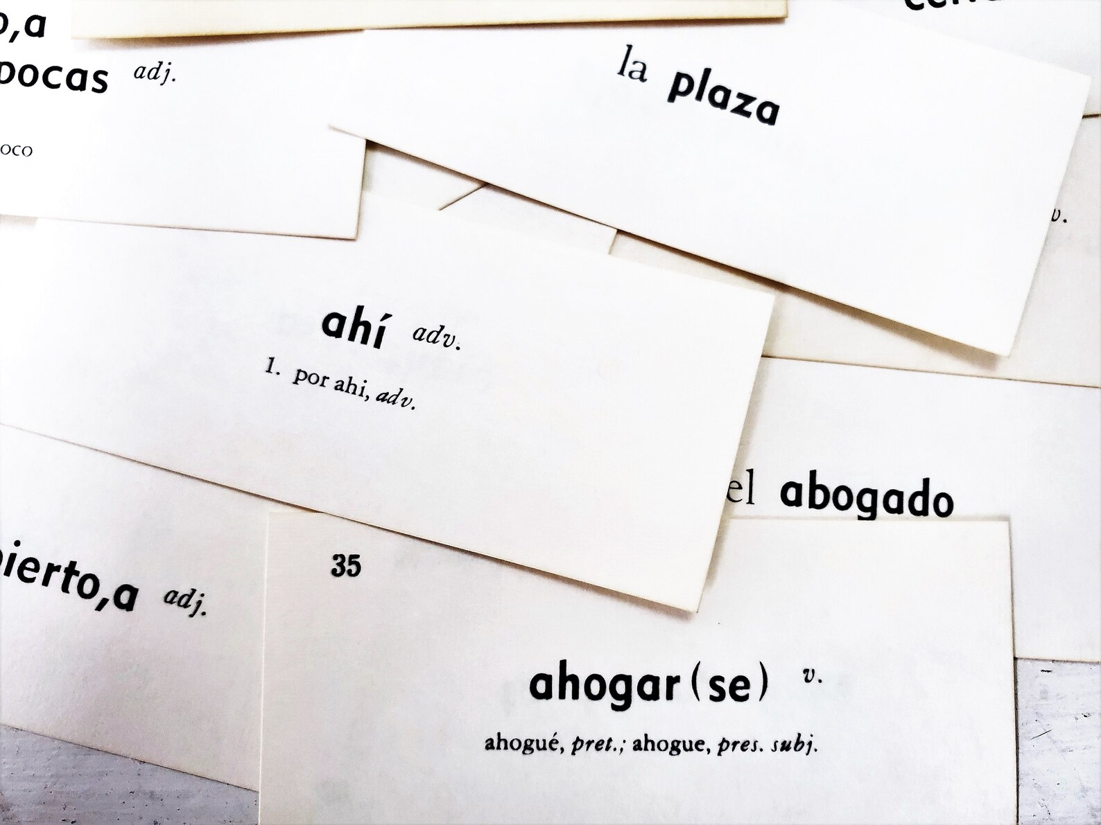 30 vintage Spanish flash cards Spanish to English vocabulary | Etsy