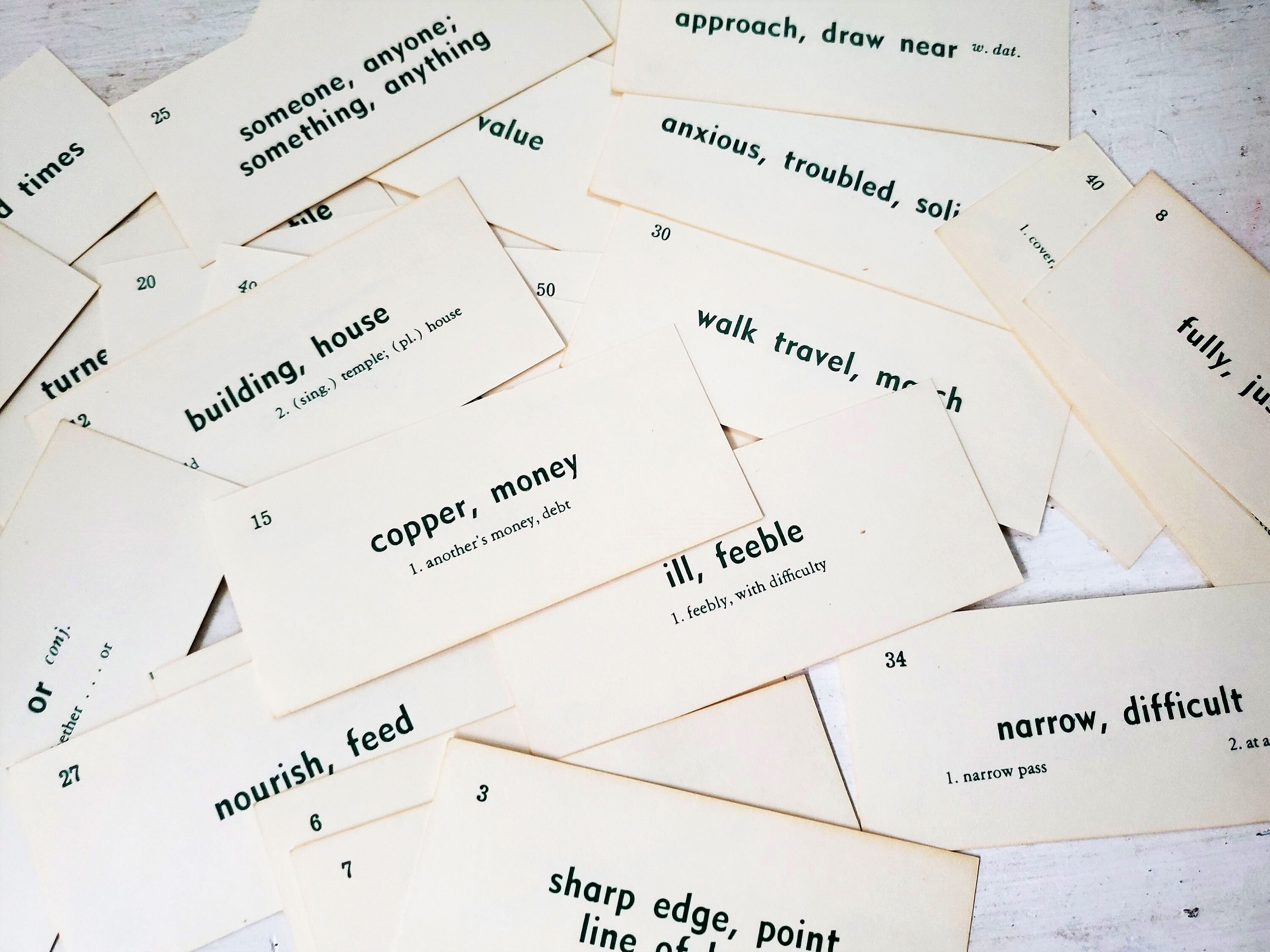 30 Vintage Latin Flash Cards Latin to English Vocabulary Card | Etsy