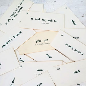 30 Vintage Spanish Flash Cards, Spanish to English Vocabulary Card ...