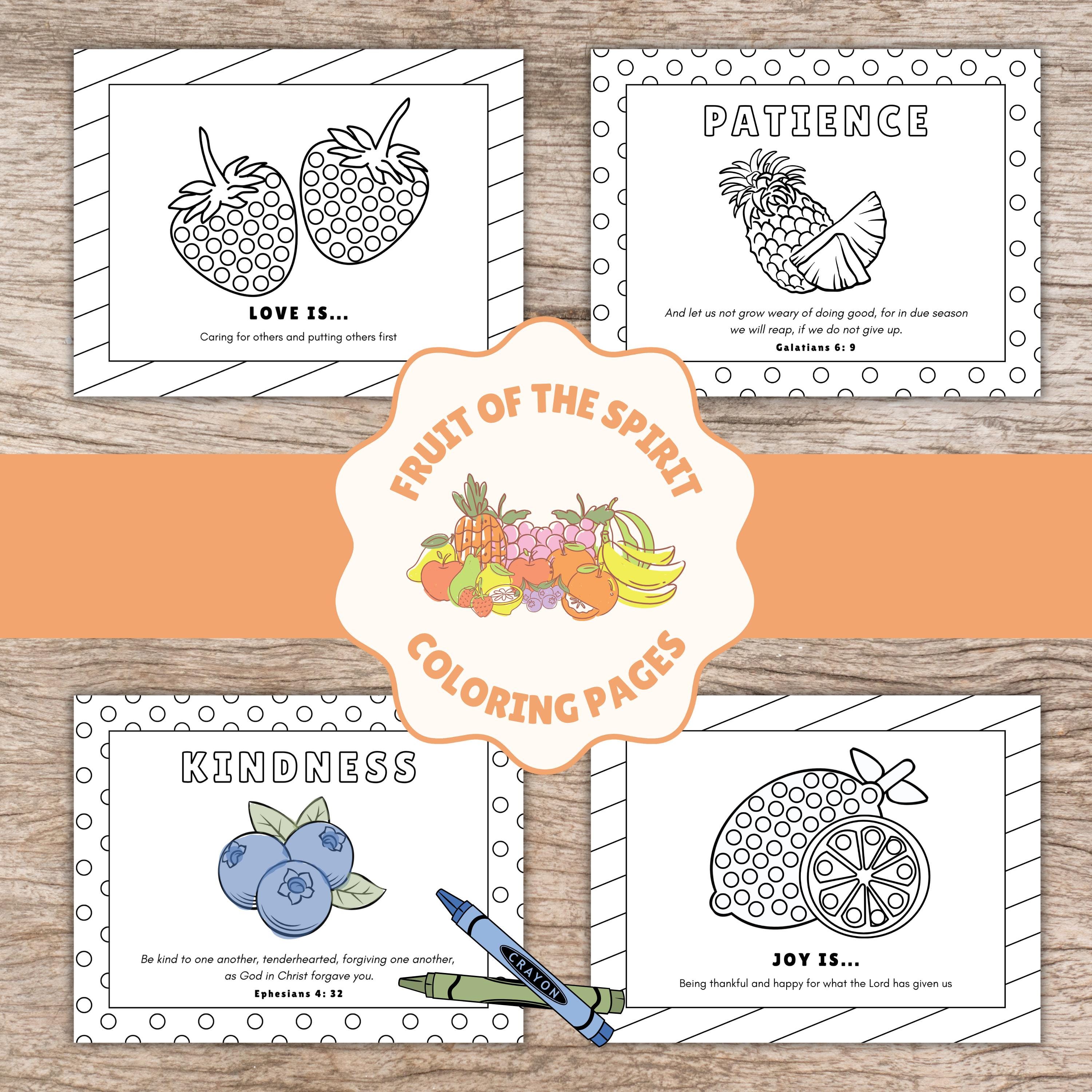 Fruit of the Spirit Coloring Pages + Dot Marker Set (printable) - Etsy