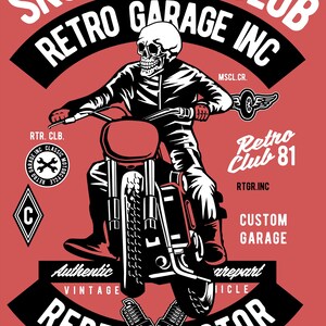 Skull Biker Club PNG, Motorcycle Gang Digital Art, Digital Download ...