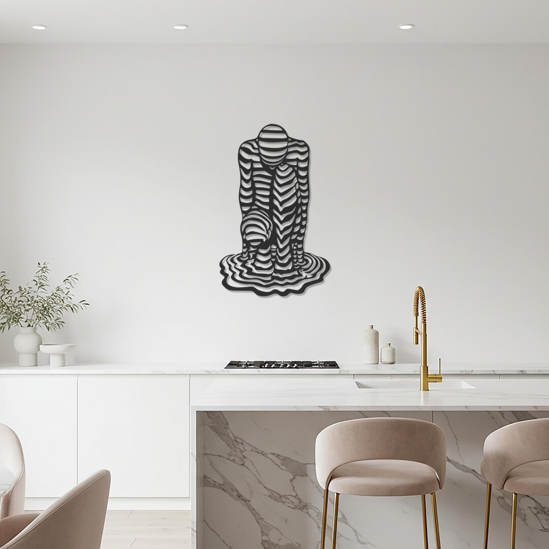 Modern Body Art, Abstract Wall Art, Metal Wall Decor, Minimalist Human ...