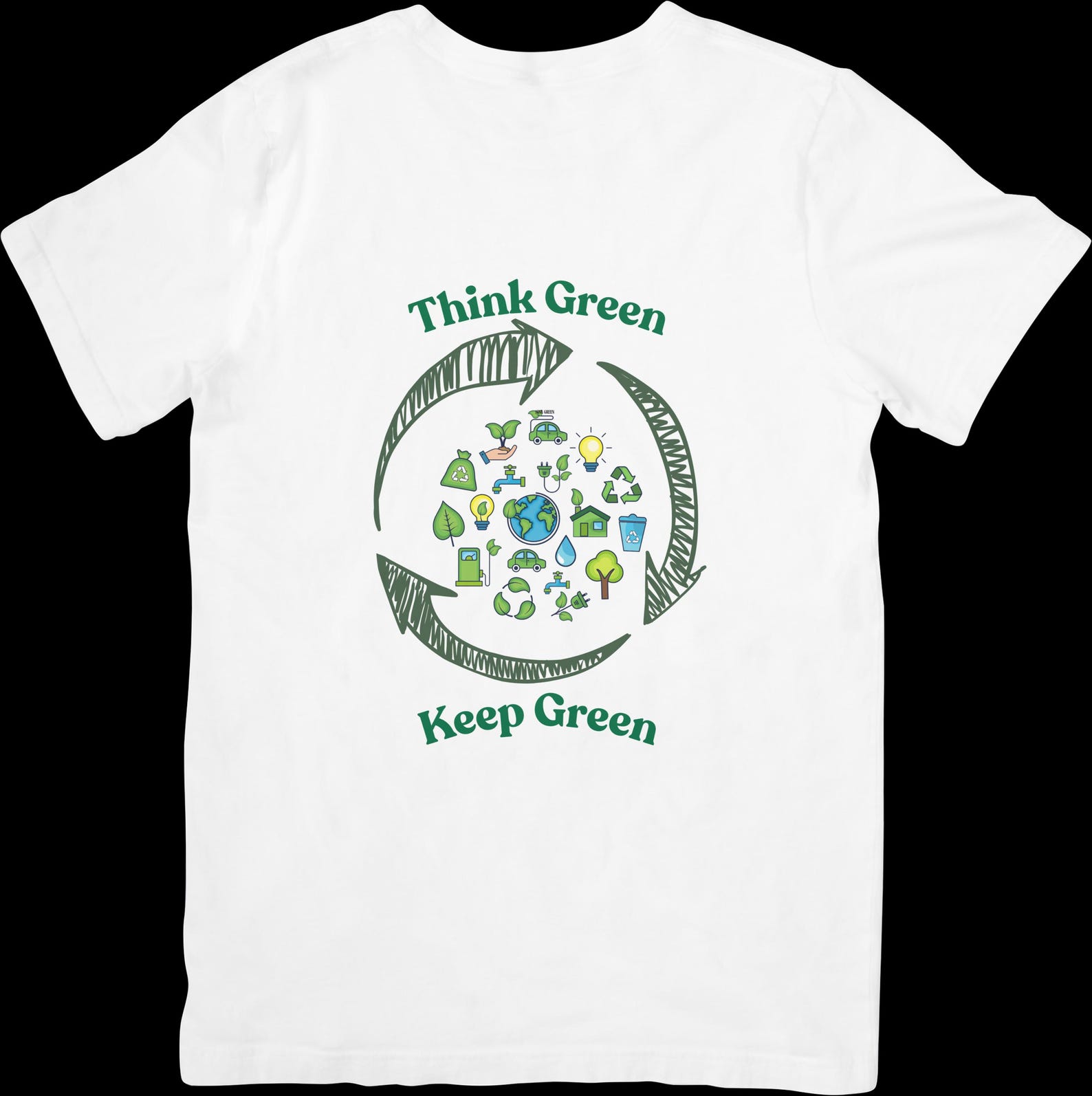 Eco Friendly PNG Design, Think Green Keep Green Digital Art, Zero Waste ...