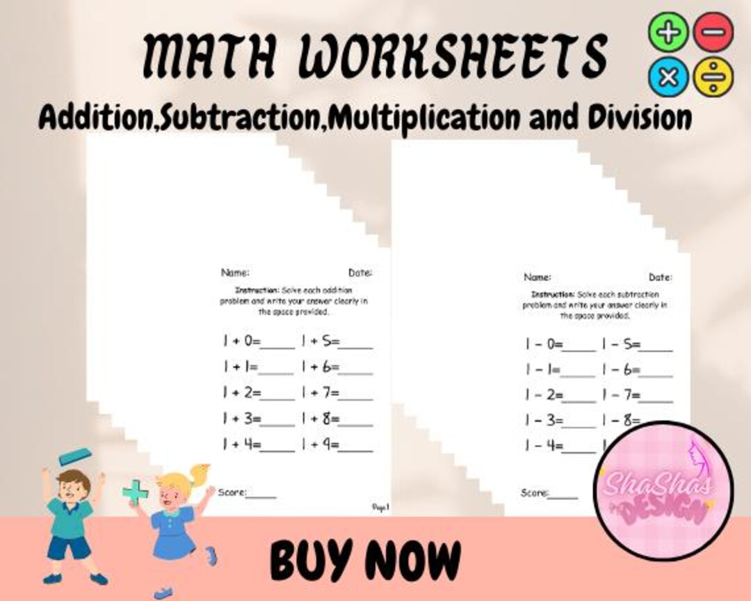 Math Worksheets 0 to 9 Numbers Addition,subtraction,multiplication and ...