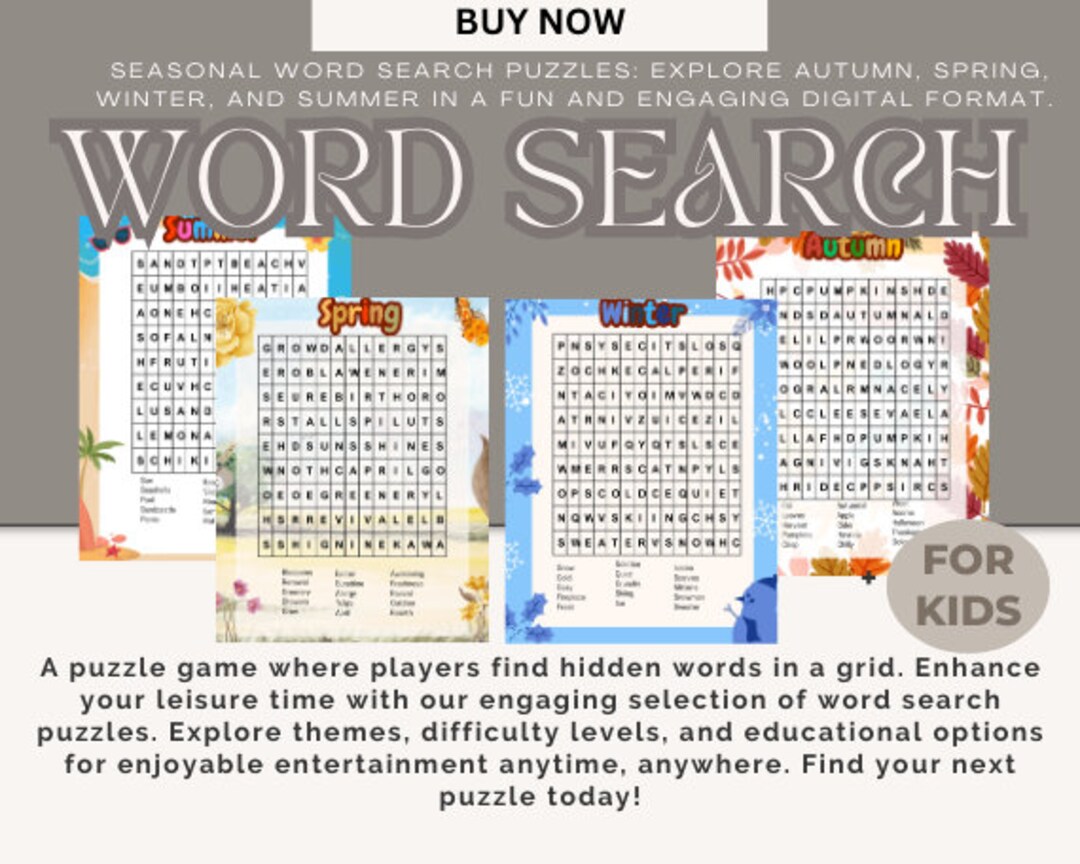 Word Search Word Puzzle Printable and Downloadable Word Search for Kids ...