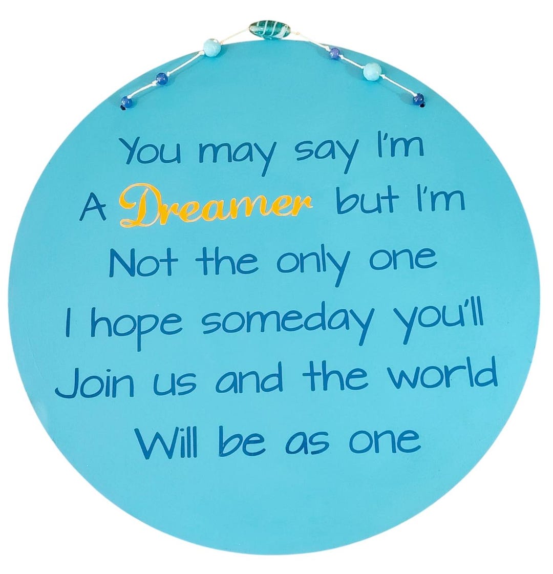 John Lennon Imagine Song Lyrics Sign Classic Rock Song Music Lyric ...