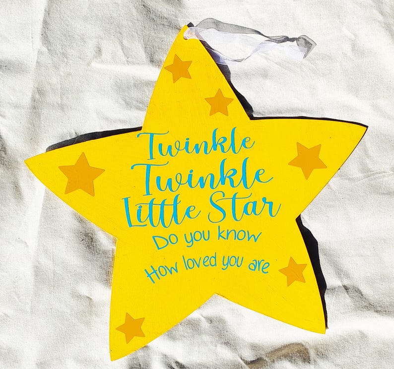 Wooden Twinkle Twinkle Little Star Do You Know How Loved You Are Hand ...