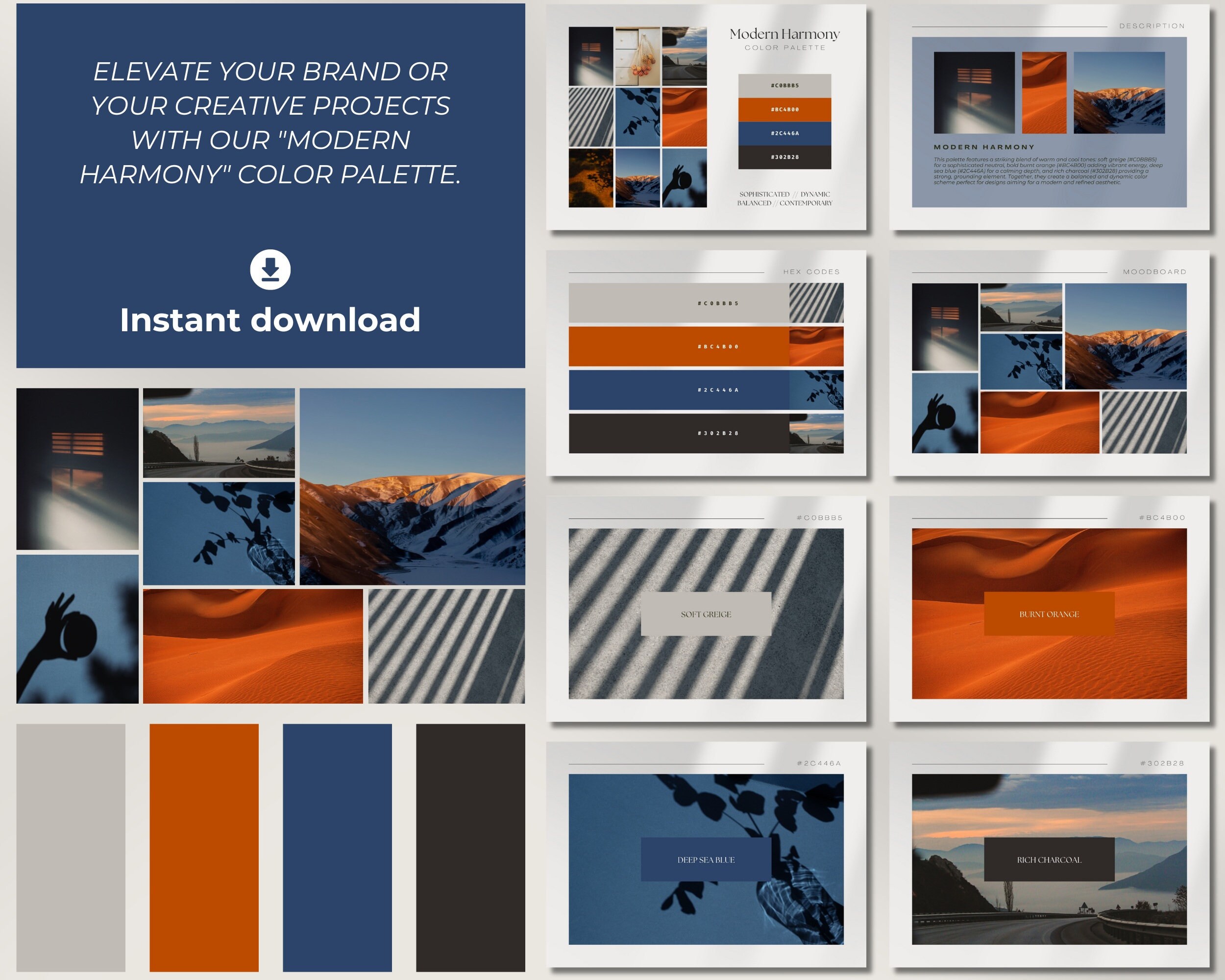 Color Palette With Hex Codes Blue Color Palette Modern Color Palette ...