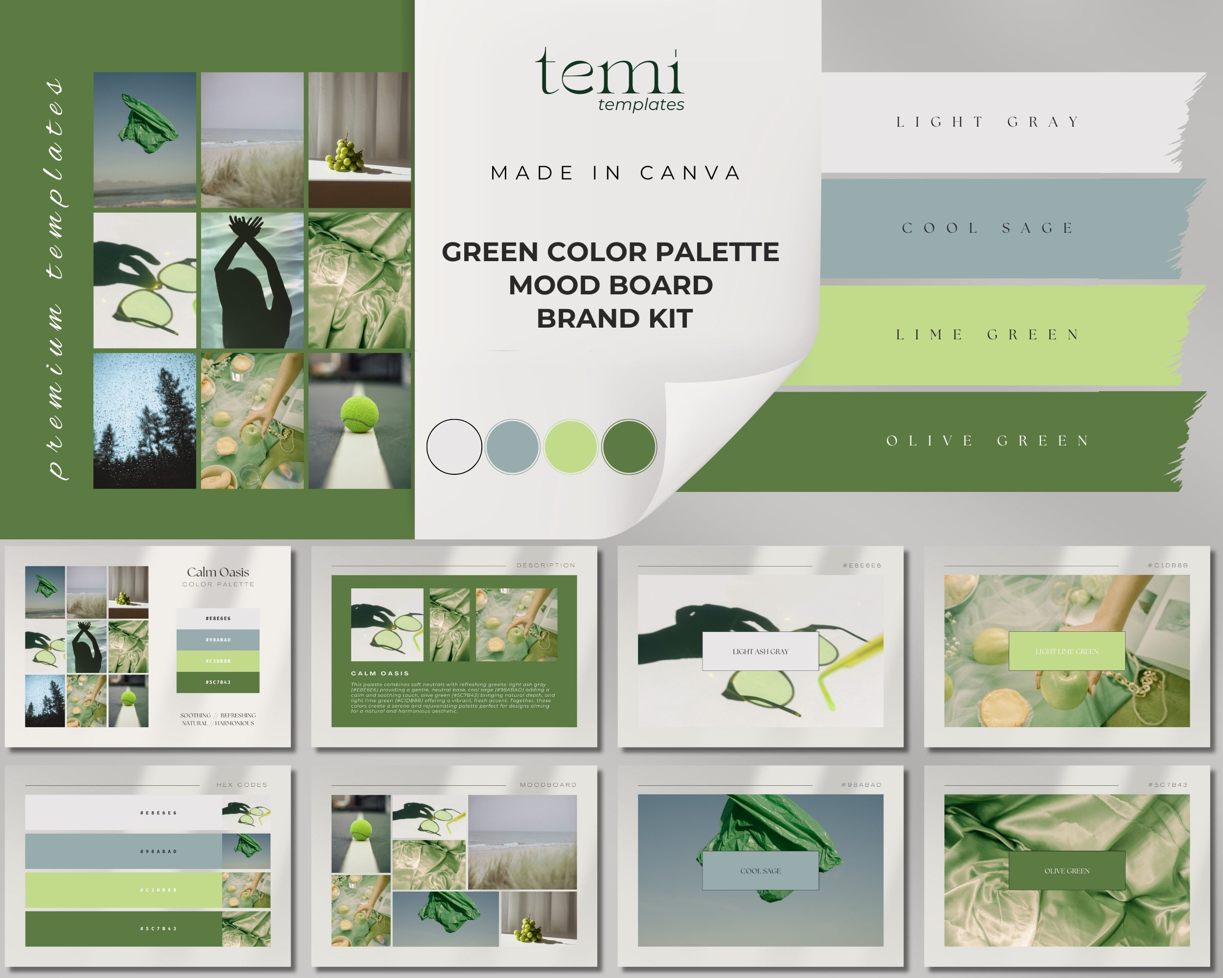 Color Palette With Hex Codes Green Color Palette Modern Color Palette ...