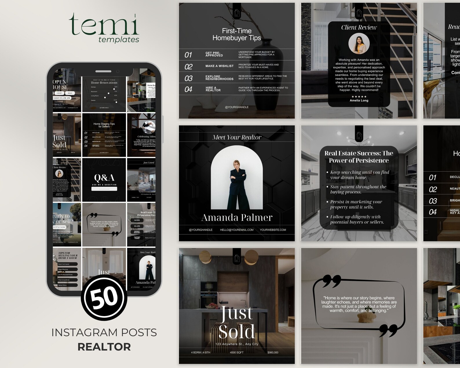 50 Ready-to-post Realtor Instagram Post Templates Canva Templates ...