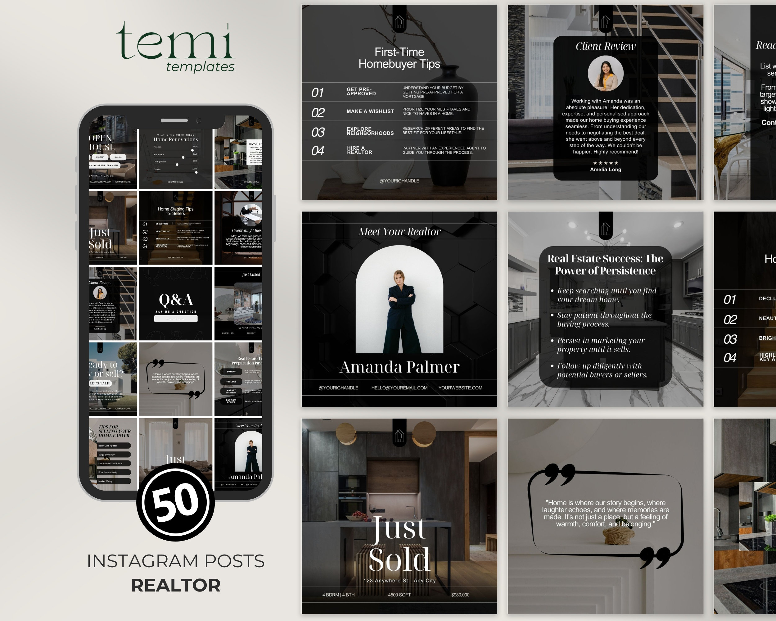50 Ready-to-post Realtor Instagram Post Templates Canva Templates ...