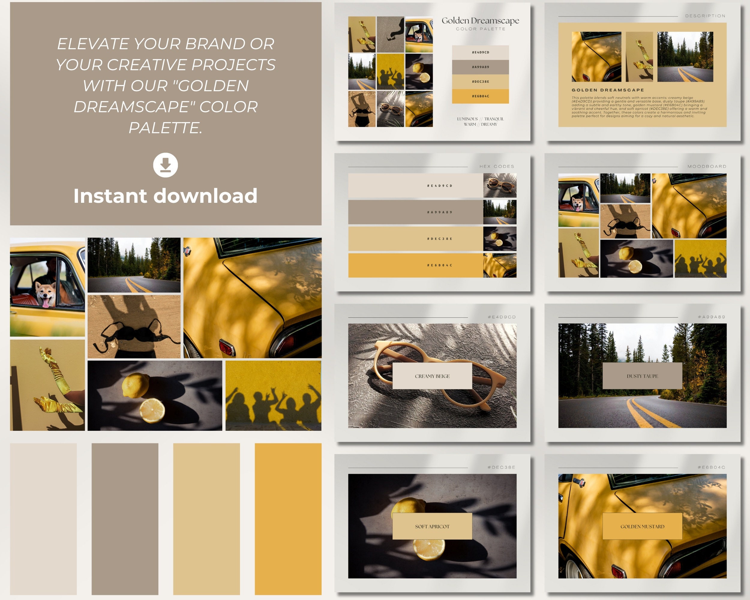 Color Palette With Hex Codes Yellow Color Palette Modern Color Palette ...