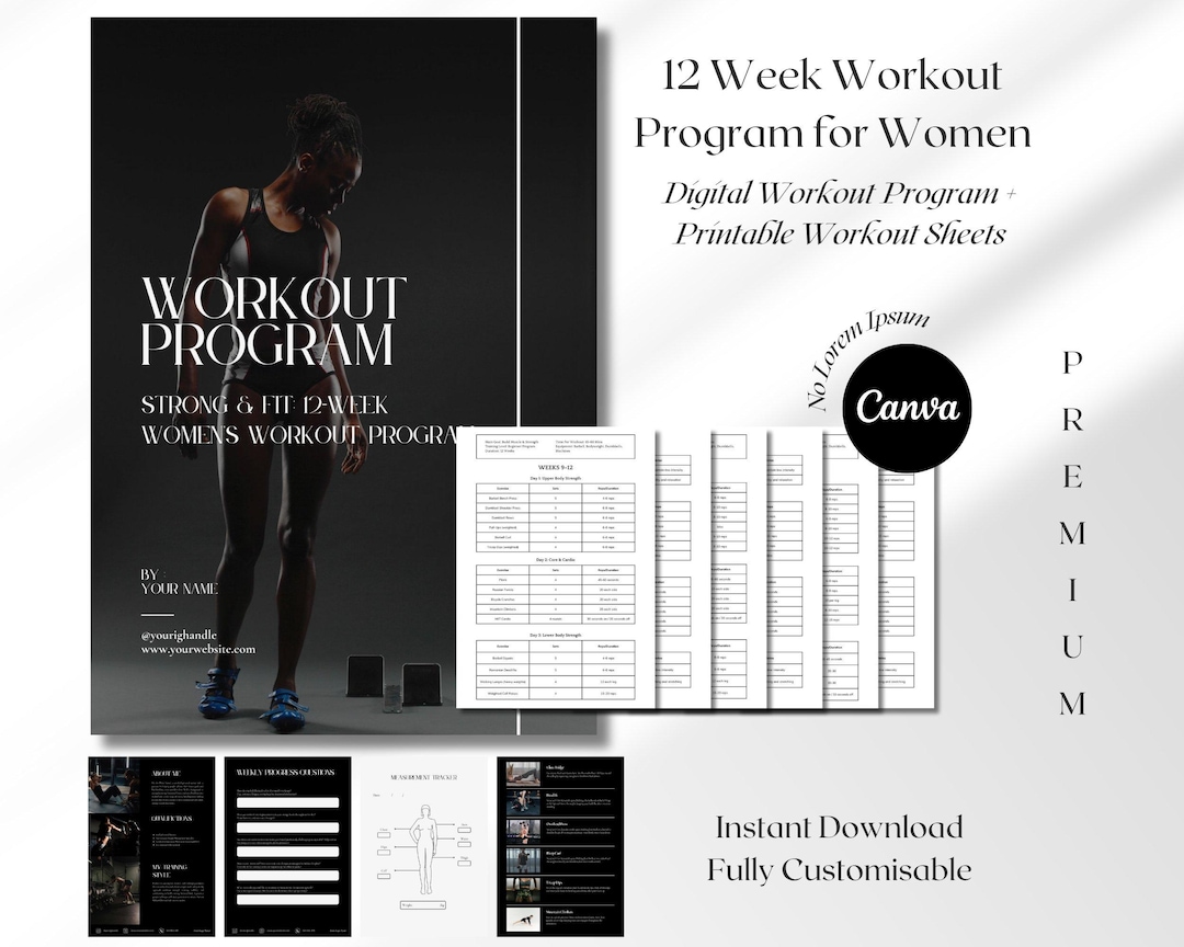 12-week Workout Program for Trainers: Customizable Canva Templates ...