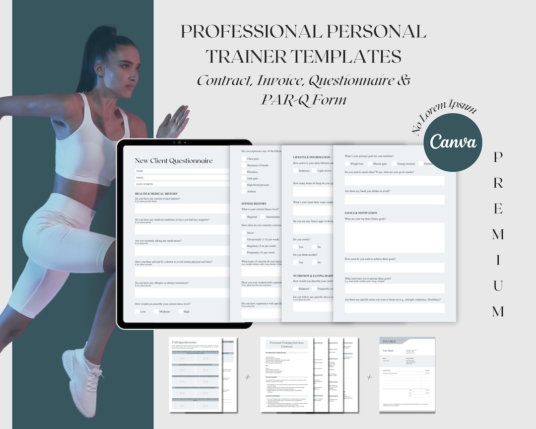 Professional Personal Trainer Templates: Contract, Invoice ...