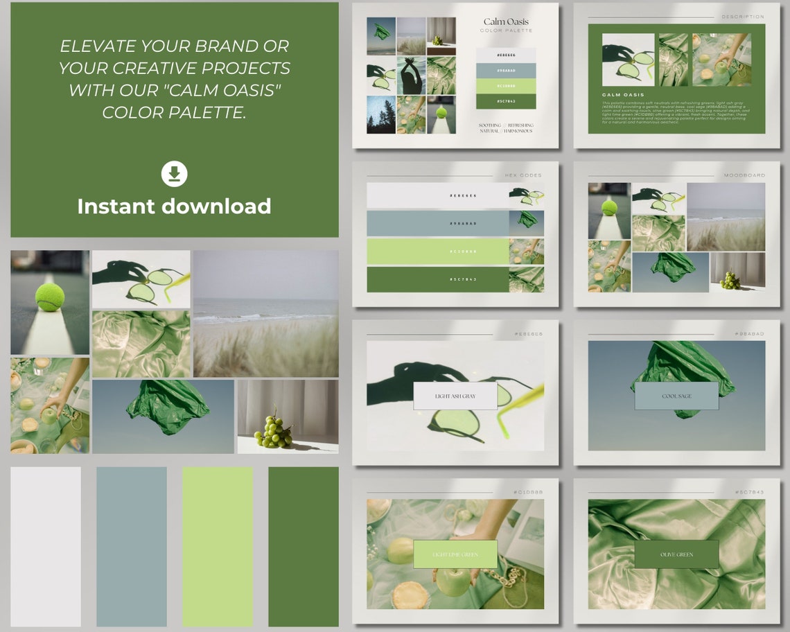 Color Palette With Hex Codes Green Color Palette Modern Color Palette ...