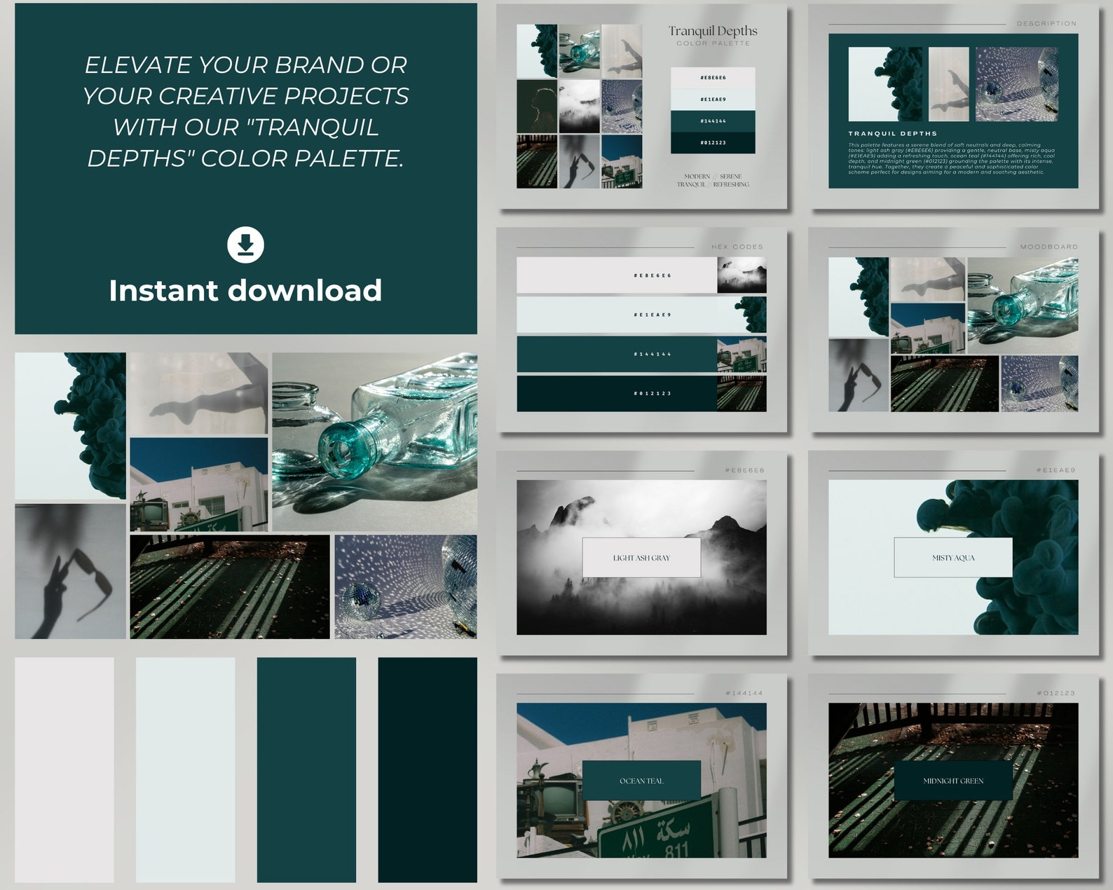 Color Palette With Hex Codes Green Color Palette Modern Color Palette ...