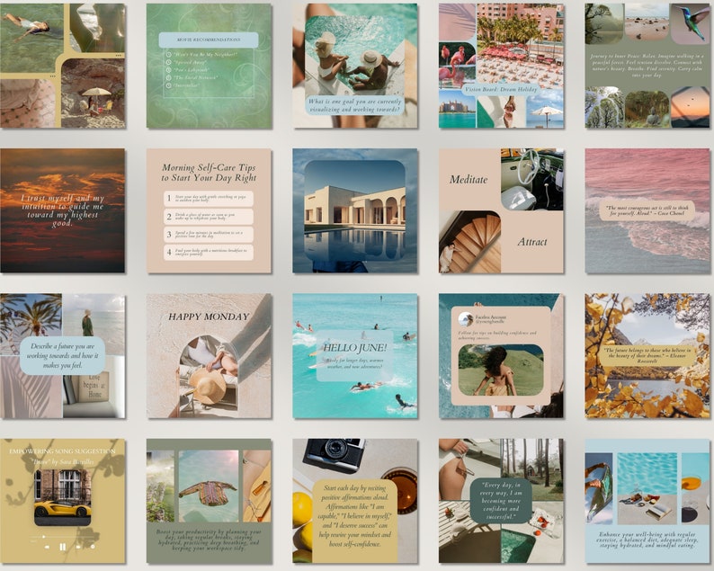 50 Ready-to-post Faceless Instagram Post Templates Canva Templates ...