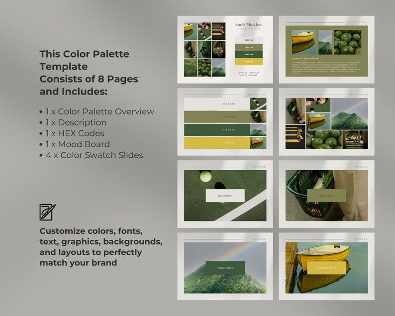 Color Palette With Hex Codes Green Color Palette Modern Color Palette ...