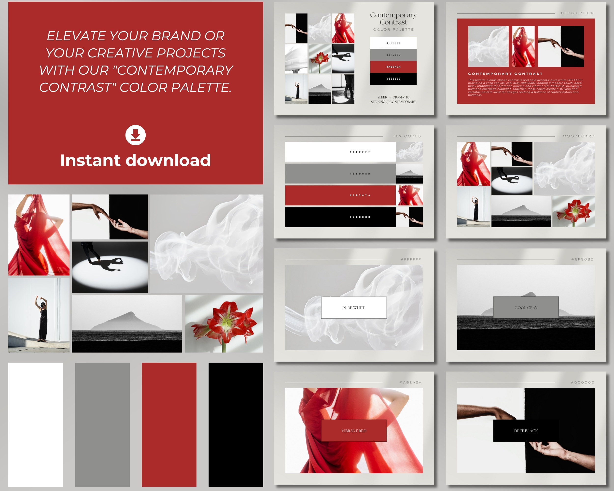 Color Palette With Hex Codes Red Color Palette Modern Color Palette ...