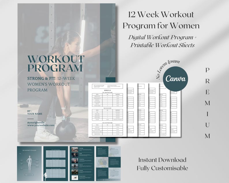 Customisable 12-week Workout Program for Women | Digital Training Plan ...