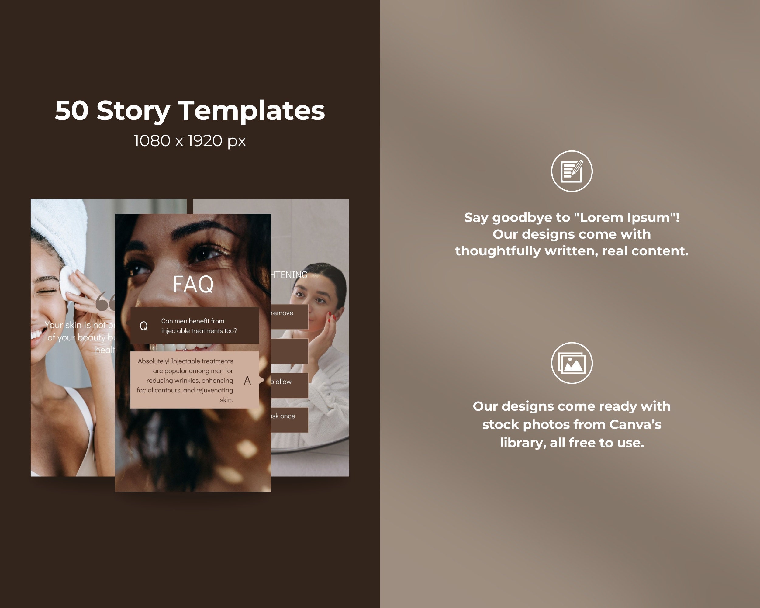 50 Ready-to-post INJECTABLES CLINIC Instagram Story Templates Canva ...